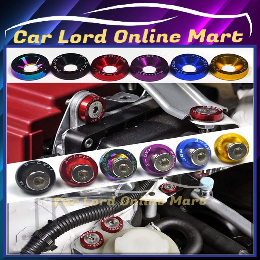 10pcs M6 JDM Car Modified Hex Fasteners Fender Washer Bumper Engine ...