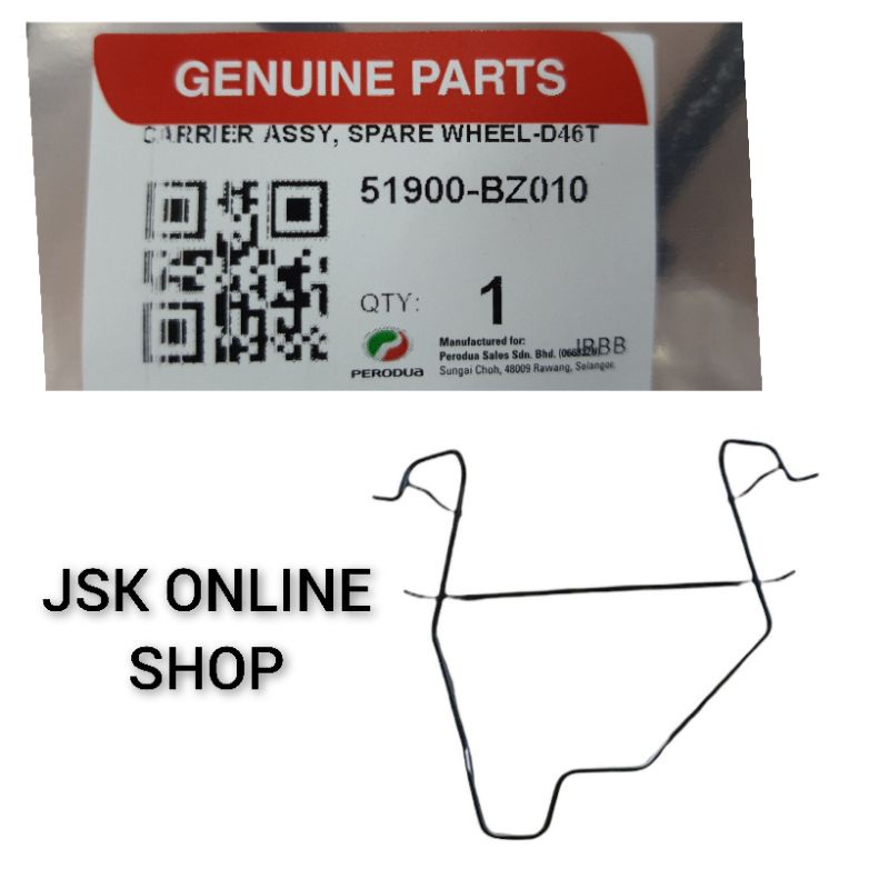 PERODUA ALZA SPARE TYRE RACK WITH HINGE BRACKET 100%ORIGINAL 51900 ...
