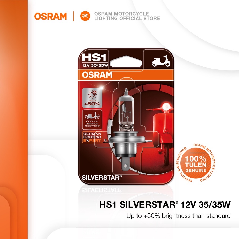 OSRAM SILVERSTAR HS1 12V 35/35W 50%+ Brighter Halogen Bulb | Shopee ...