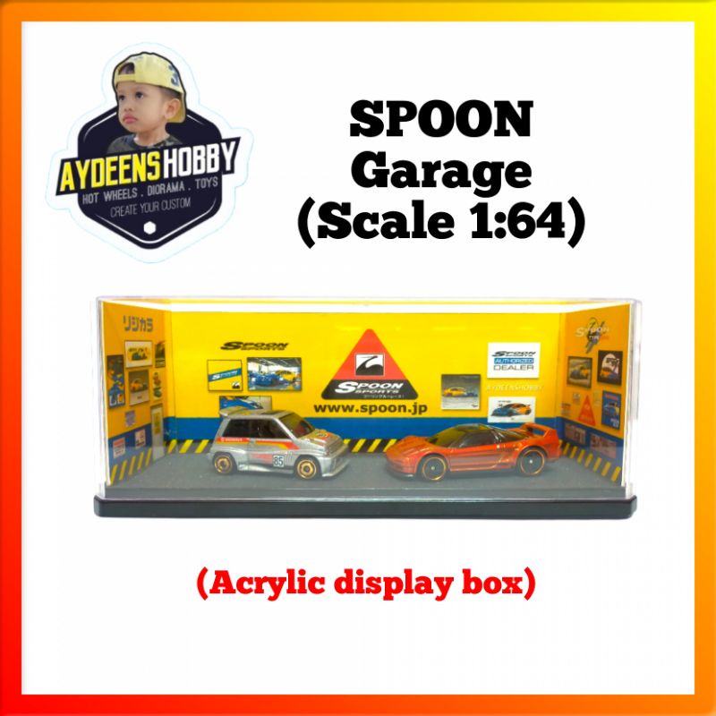 DIORAMA SPOON MOTORSPORTS GARAGE SCALE 1/64 WITH ACRYLIC BOX | Shopee ...