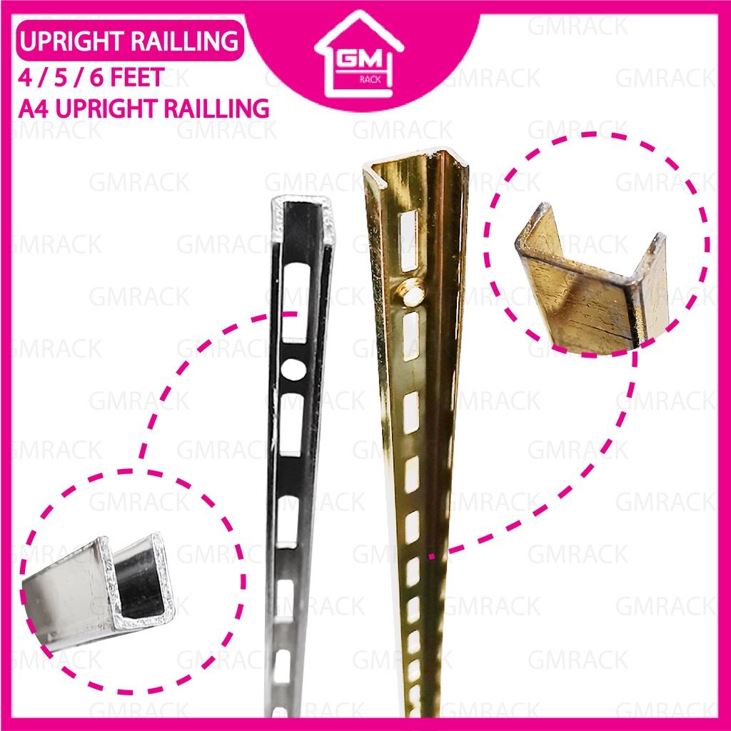 [GMRACK] UPRIGHT RAILLING /A4 4/5/6 FT WALL RAILING | Shopee Malaysia