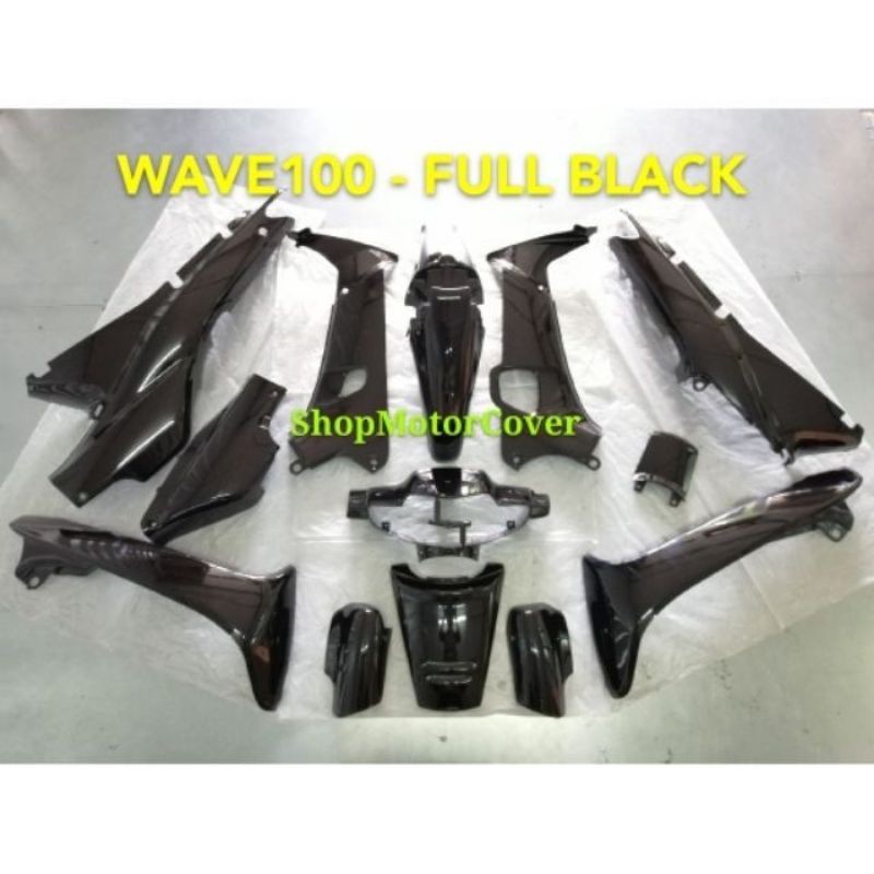 HONDA WAVE 100 COVER SET FULL SET BLACK HLD ORIGINAL | Shopee Malaysia