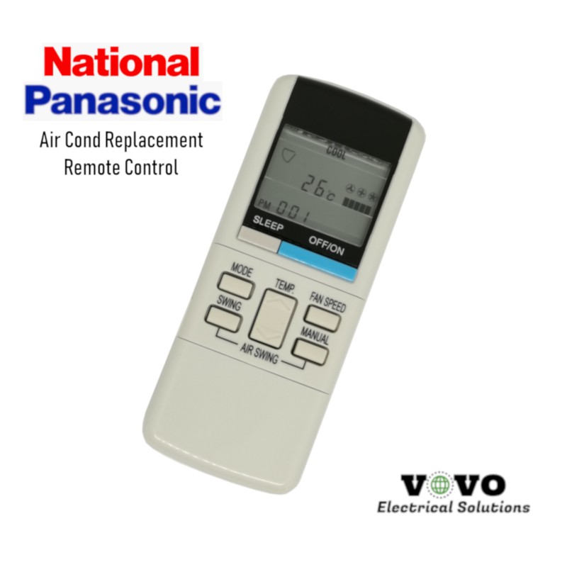 NATIONAL PANASONIC Air Cond Replacement Remote Control [FOC Battery ...