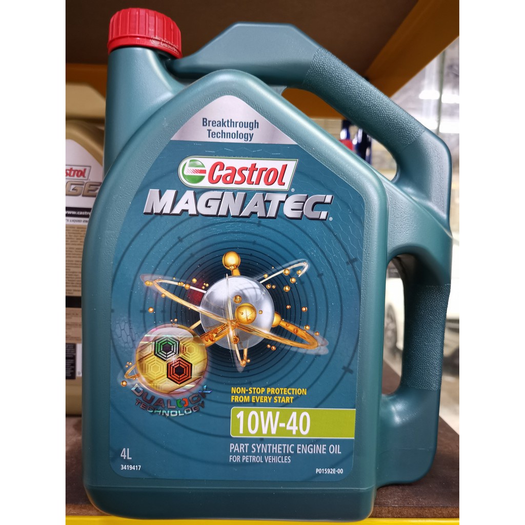 Castrol Magnatec DUALOCK 10w40 Semi Synthetic Engine Oil 4L (ORIGINAL ...