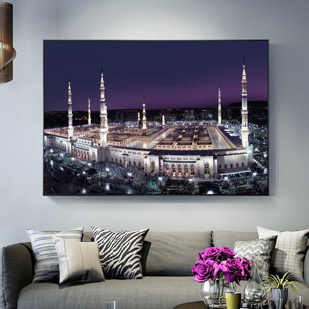 Mecca Holy Land Nightscape Posters Islamic Muslim Mosque Pictures No ...