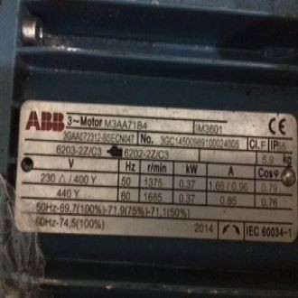 ABB 0.37KW 4P MOTOR M3AA71B4 WITH CMD NMRV40 WORM REDUCER | Shopee Malaysia