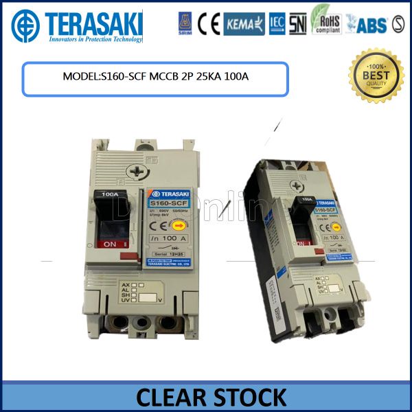 Terasaki MCCB 2POLE Moulded Case Circuit Breaker 2 Pole 25KA 100A ( MCCB ) S160-SCF | Shopee ...