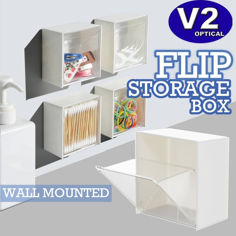 Transparent Wall Mounted Flip Storage Box Dust-proof Sealing Punch-Free ...