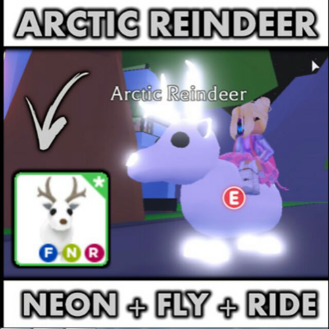Adopt Me Legendary Artic Reindeer NEON Fly Ride(NFR) | Shopee Malaysia