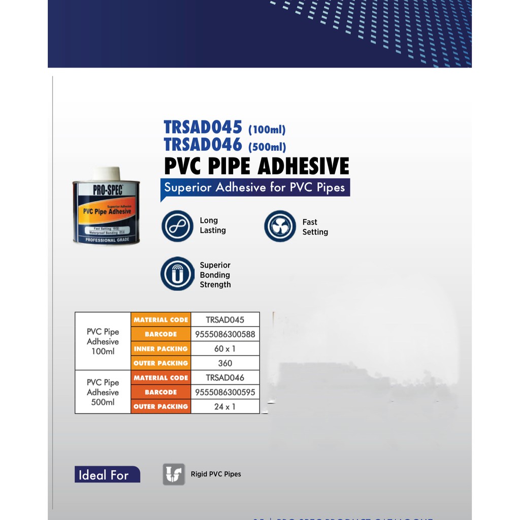 Selleys Pro-Spec PVC Pipe Adhesive (100ml / 500ml) Superior Adhesive ...