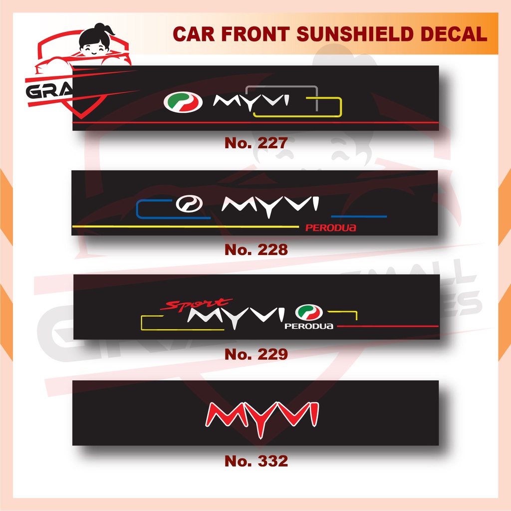Perodua Myvi Front Windscreen Windshield Window Sticker Myvi2018 New ...
