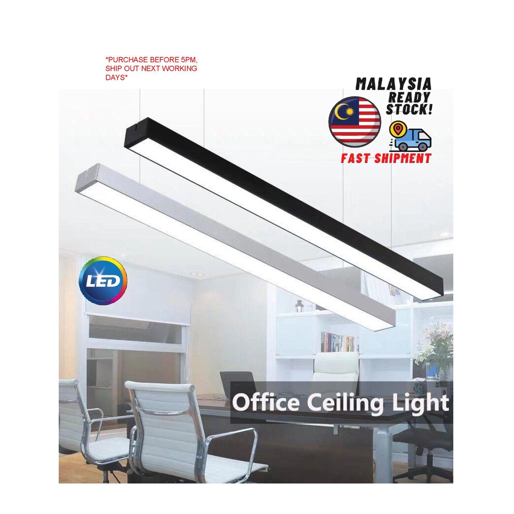 T8 Led linear BLACK pendant office light Single casing and c/w T8 LED ...