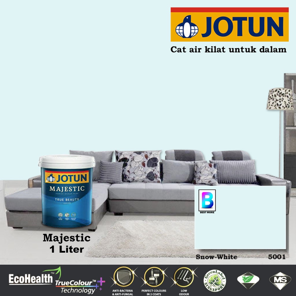 Jotun Majestic True Beauty Collection 1 Liter Snow White 5001 / Blue ...