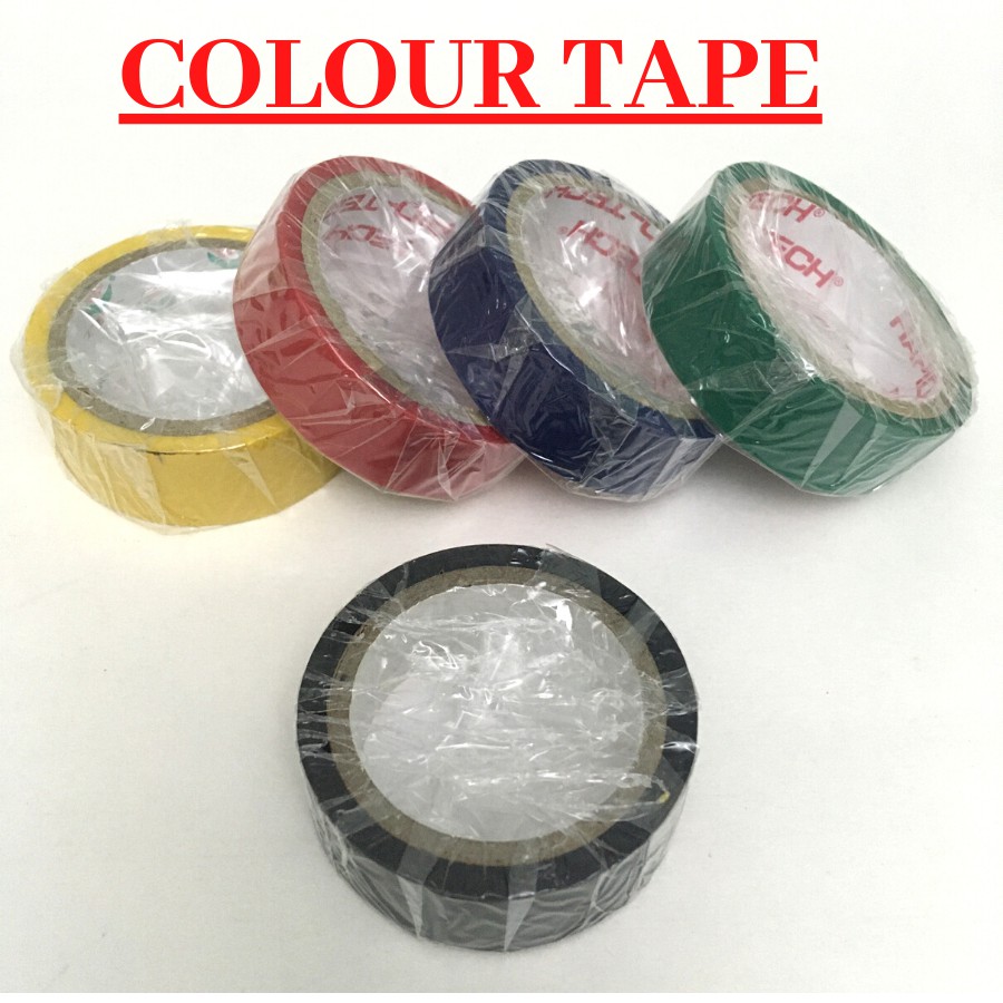 Colour insulating tape / pvc electric wire tape / Colour tape | Shopee ...