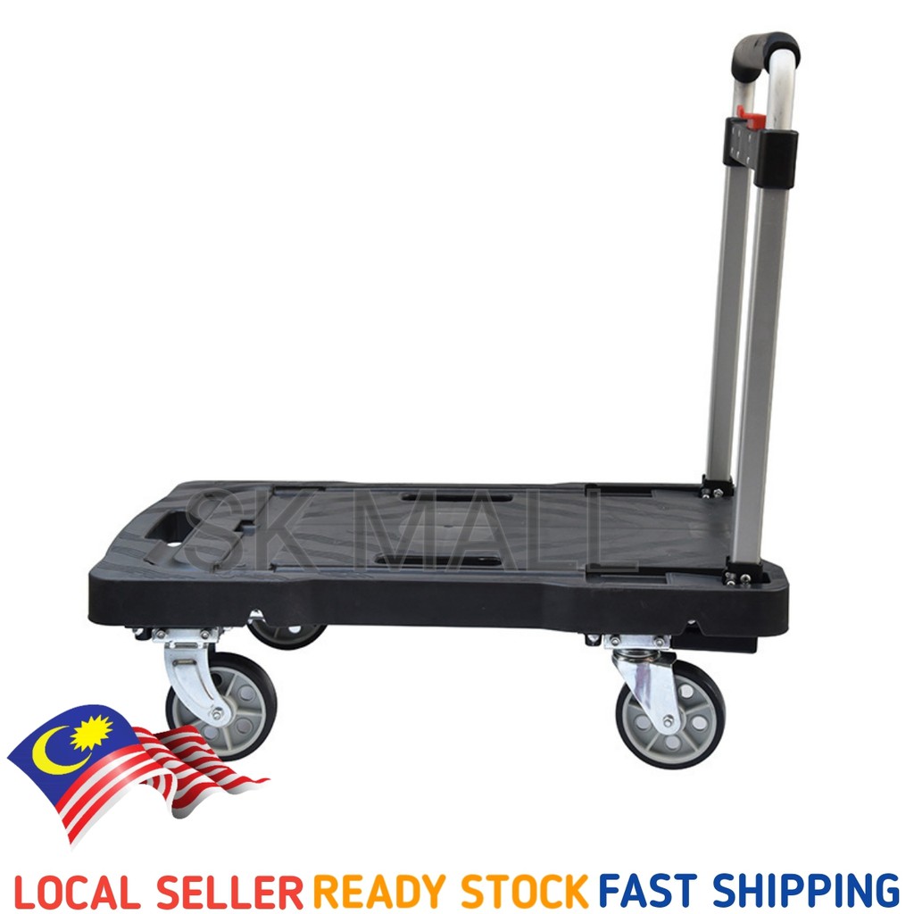 Foldable 4 Wheels Trolley Cart (withstand 100KG) Lightweight and Space ...