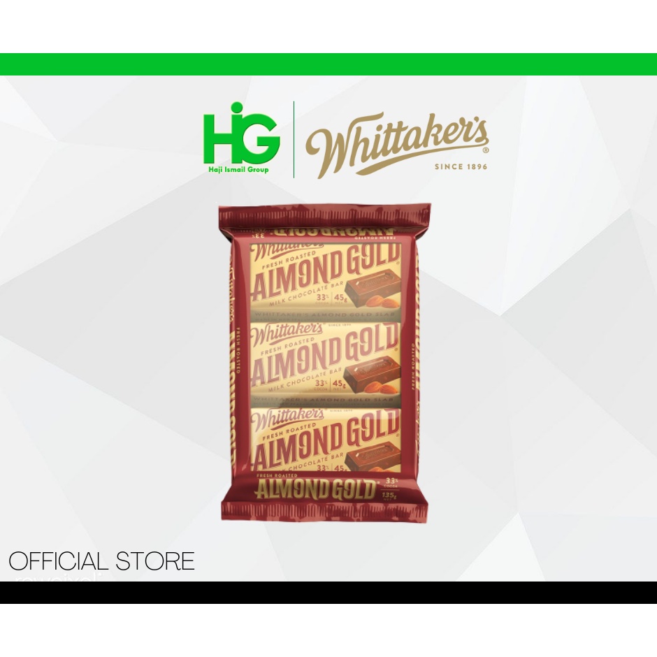 Whittaker's Almond Gold Slab 135g | Shopee Malaysia