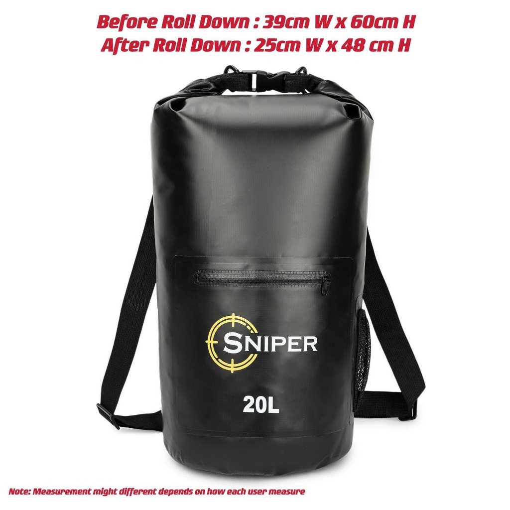 [IPX6 RATED] SP035)HIGH QUALITY 5L, 10L, 20L, 30L SNIPER WATERPROOF DRY,OUTDOOR BAG Backpack(Two ...