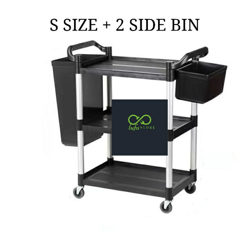 Plastic 3-Tier Utility Cart / Trolley foodcourt cart restaurant dishs ...