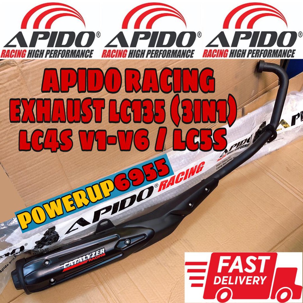 LC135 LC 135 4S V1 V2 V3 V4 V5 V6 5S APIDO RACING CATALYZER STANDARD EXHAUST PIPE EKZOS 28MM ...