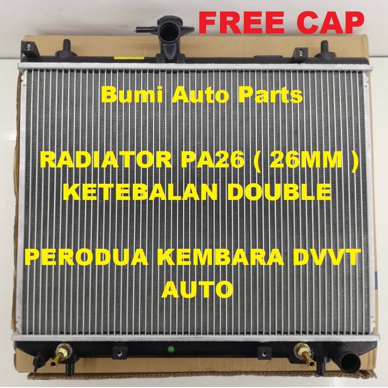 Radiator Kembara DVVT Auto Tangki Air Kereta Ketebalan PA26 Double ( 26mm ) Radiator Perodua ...