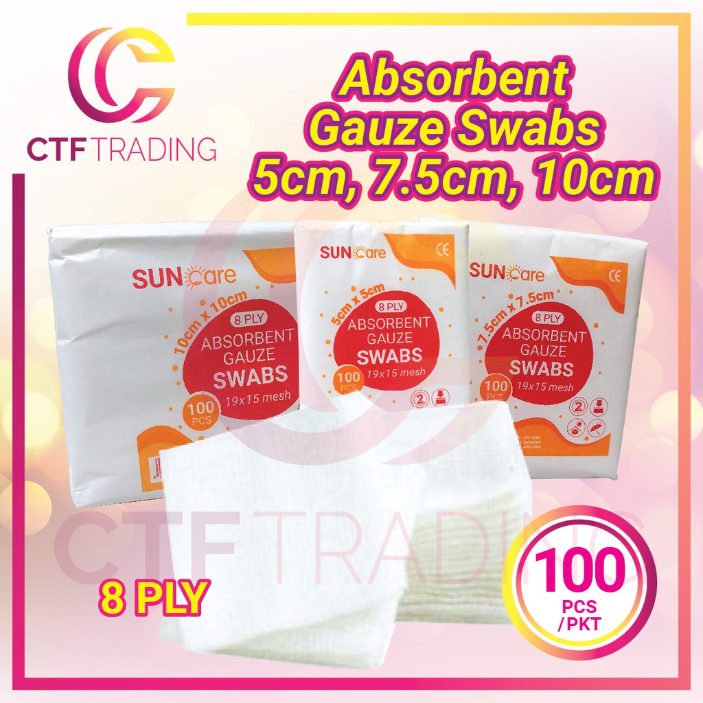 Suncare Absorbent Gauze Swabs 100's | Shopee Malaysia