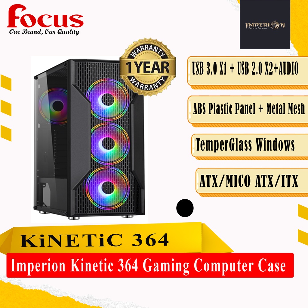 Imperion KINETIC 364 Computer Case Front Panel ABS + Metal Mesh ...