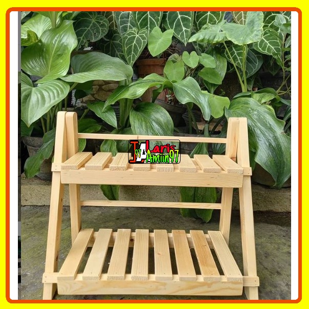 KAYU Dutch Teak Wood 2-tier Folding Flower Rack | Shopee Malaysia