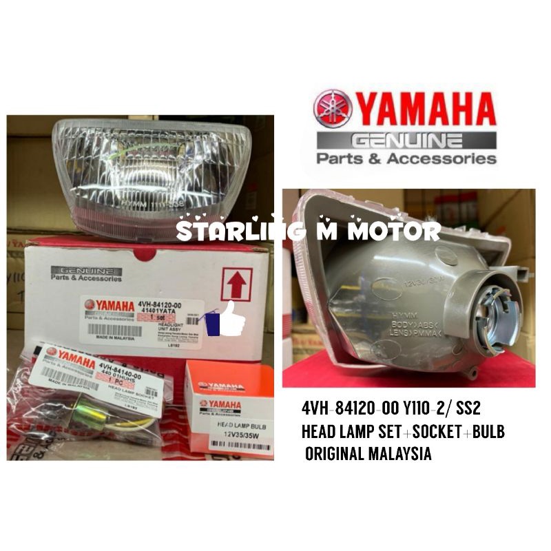STARLING M YAMAHA Y110-2 SS2 HEAD LAMP+BULB+SOCKET SET / LAMPU BESAR ...