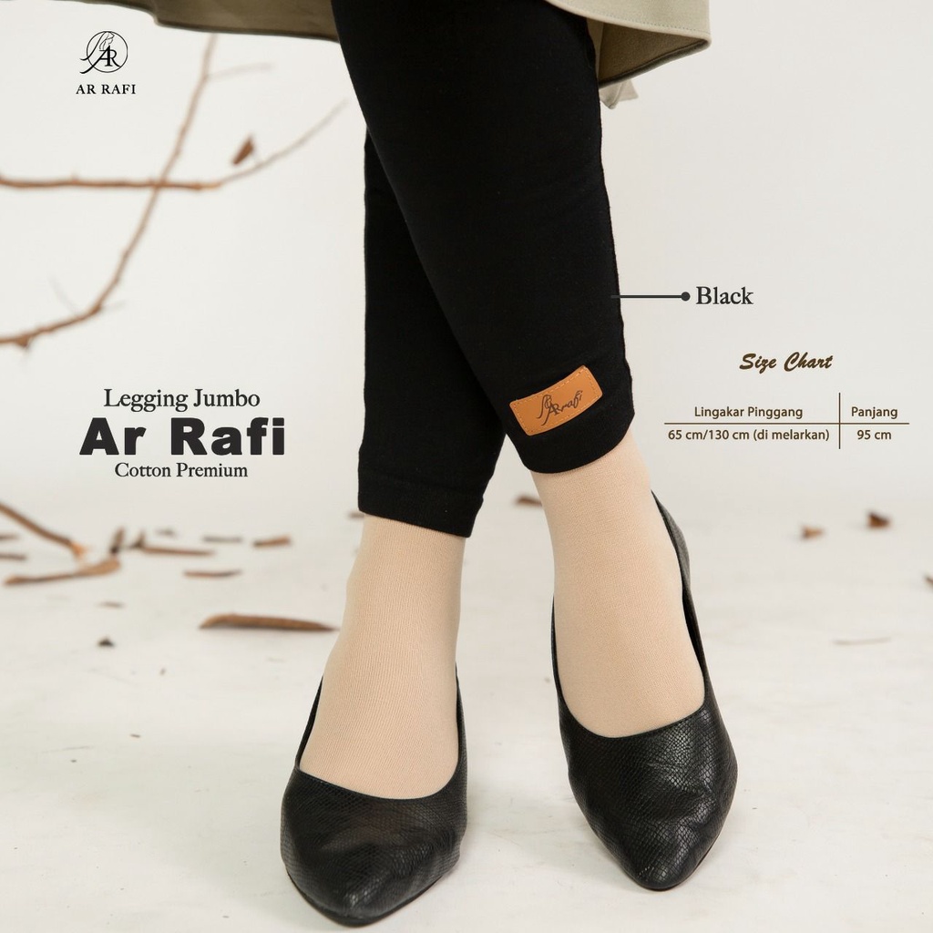 KATUN HITAM Premium Black Cotton Jumbo Leggings Plain Thick And Cool ...