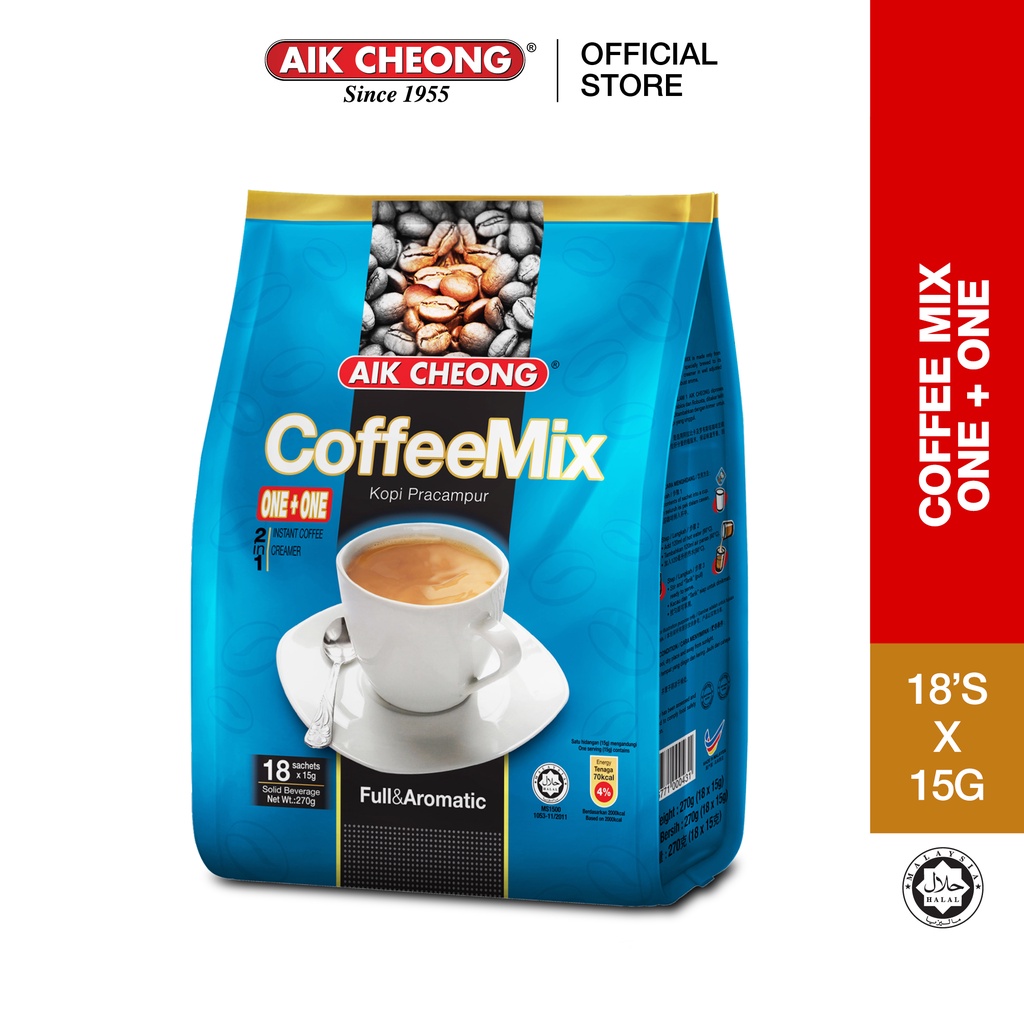 AIK CHEONG Coffee Mix 2in1 270g (15g x 18 sachets) - One + One | Shopee Malaysia