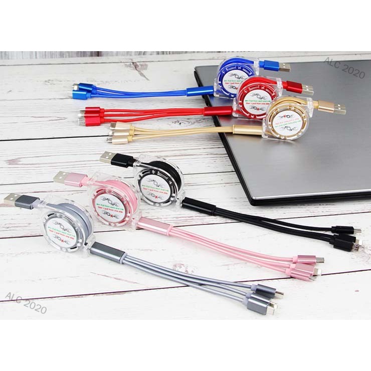 ALC 2020 Malaysia ReadyStock 3 in 1 Fast Charging 2.4A 1M flexible ...