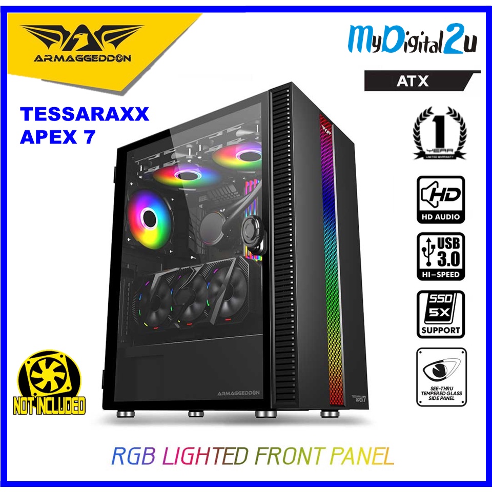 Armaggeddon Tessaraxx APEX 7 E-ATX Gaming PC Case | RGB Strip Front ...