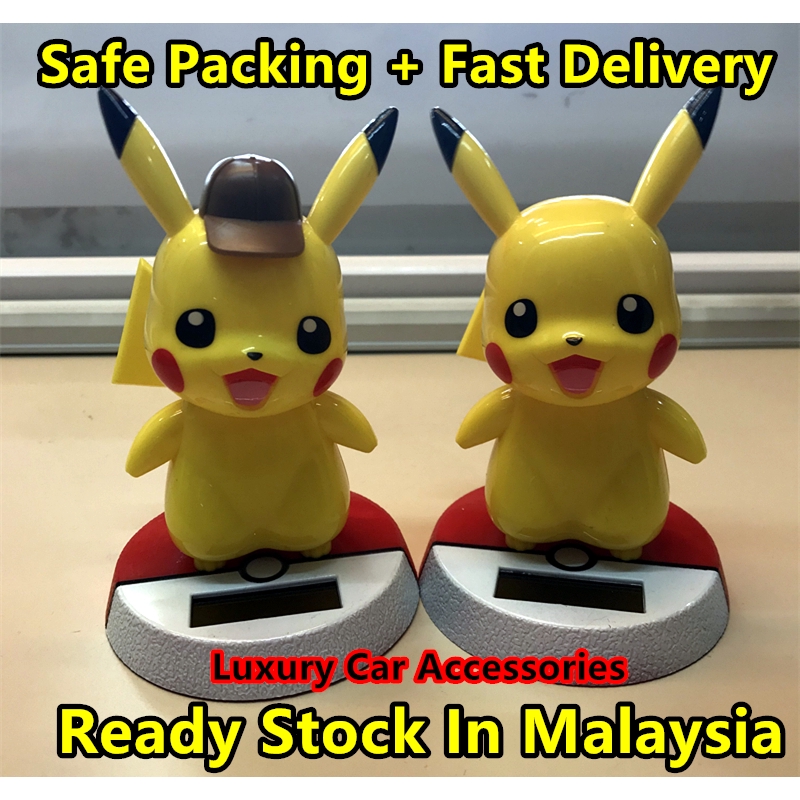 🔥Ready Stock🔥 Pikachu Pokemon Solar Power Shaking Head Car Dashboard ...
