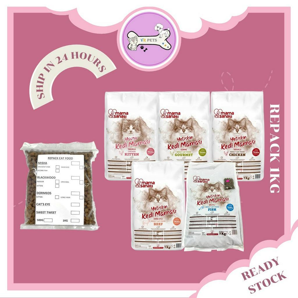 Repack Mama Sanati Cat Dry Food 1KG - Kitten Food / Budget Cat Food ...