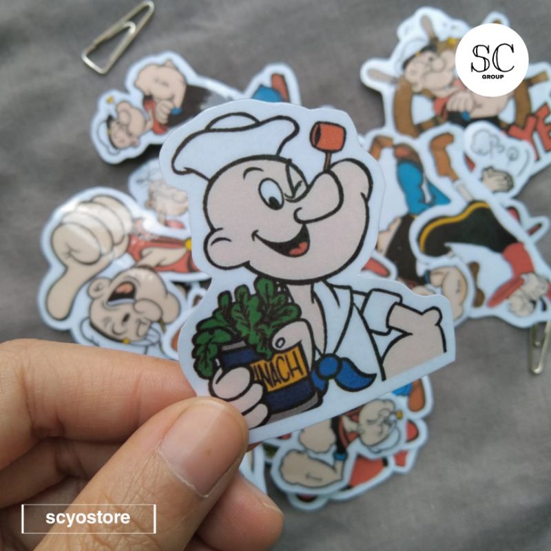 Popeye Cartoon Sticker Glossy Cartoon Sticker | Shopee Malaysia