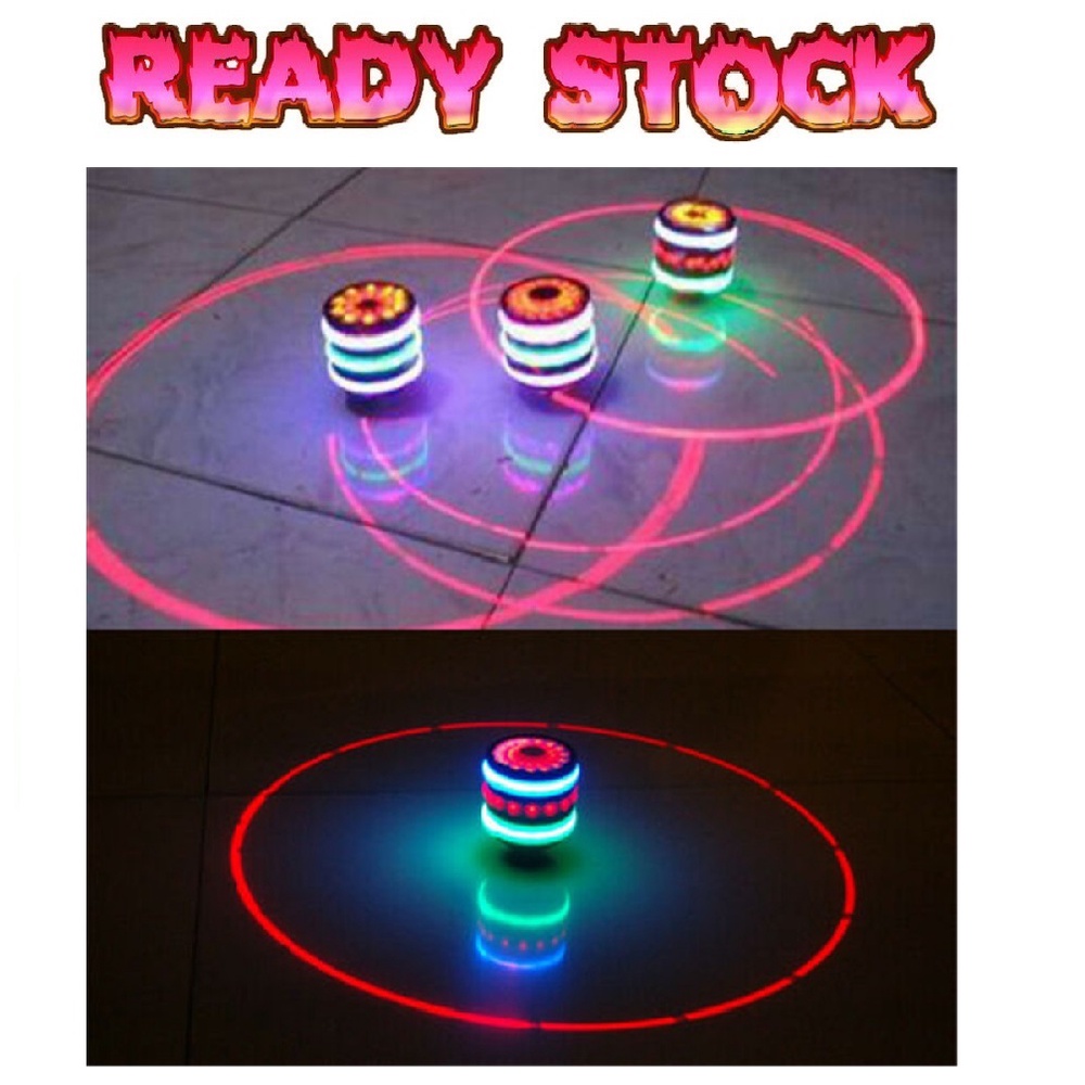 READY STOCK Funny Gyroscope Spinning Laser With Led & Music Flashlight ...