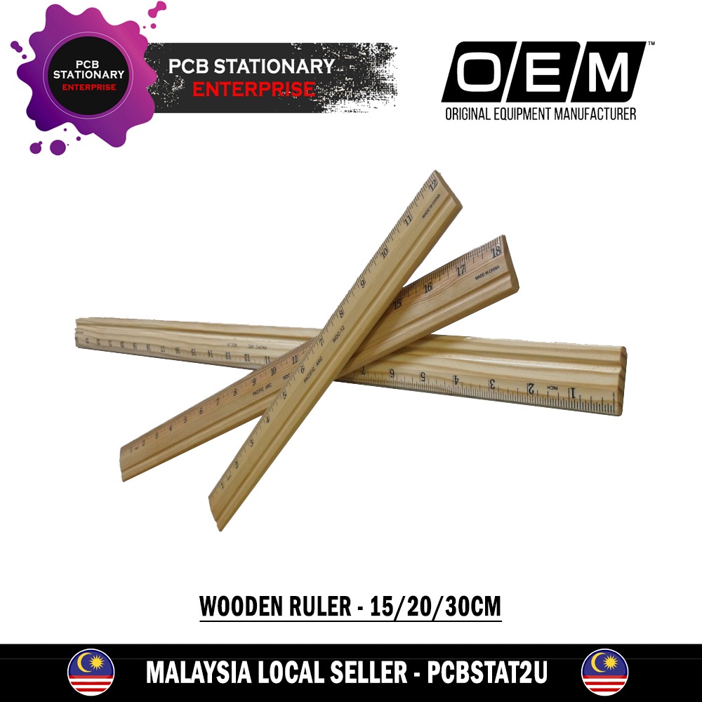 Wood Ruler Wooden Measuring Ruler 15CM/30 CM Pembaris | Shopee Malaysia
