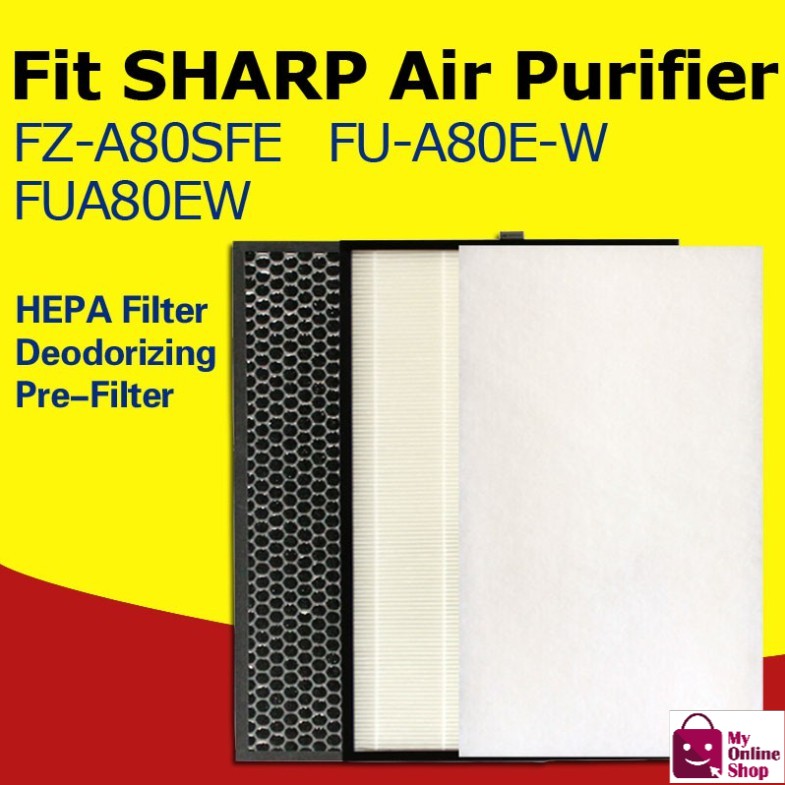 FUA80 Replacement Sharp FUA80EW FZ-A80SFE Air Purifier HEPA ...