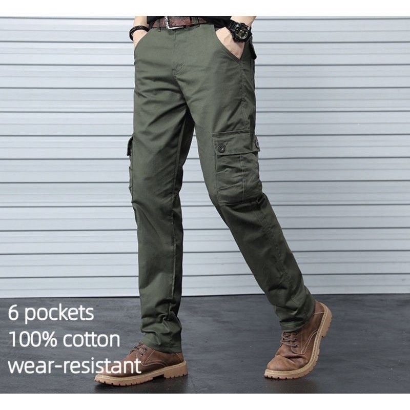 MENS CARGO 6 POCKET PANT GOOD QUALITY/ SALUAR KERJA LELAKI/ WORKER PANT..... | Shopee Malaysia