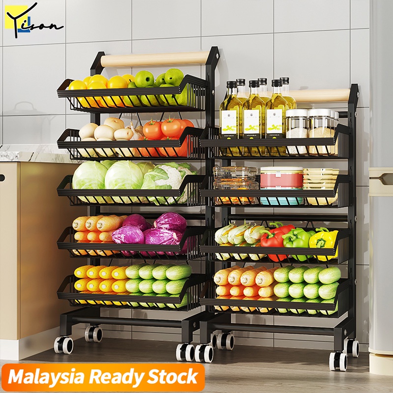 Buckle-Type Trolley kitchen Fruit And Vegetable Storage Rack ...