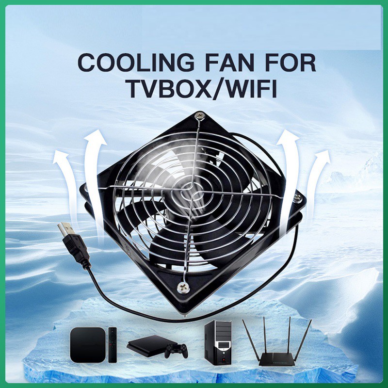 Size 8cm, 9cm 12cm, 14cm and 24CM 5V USB Router Fan TV Box Cooler PC ...