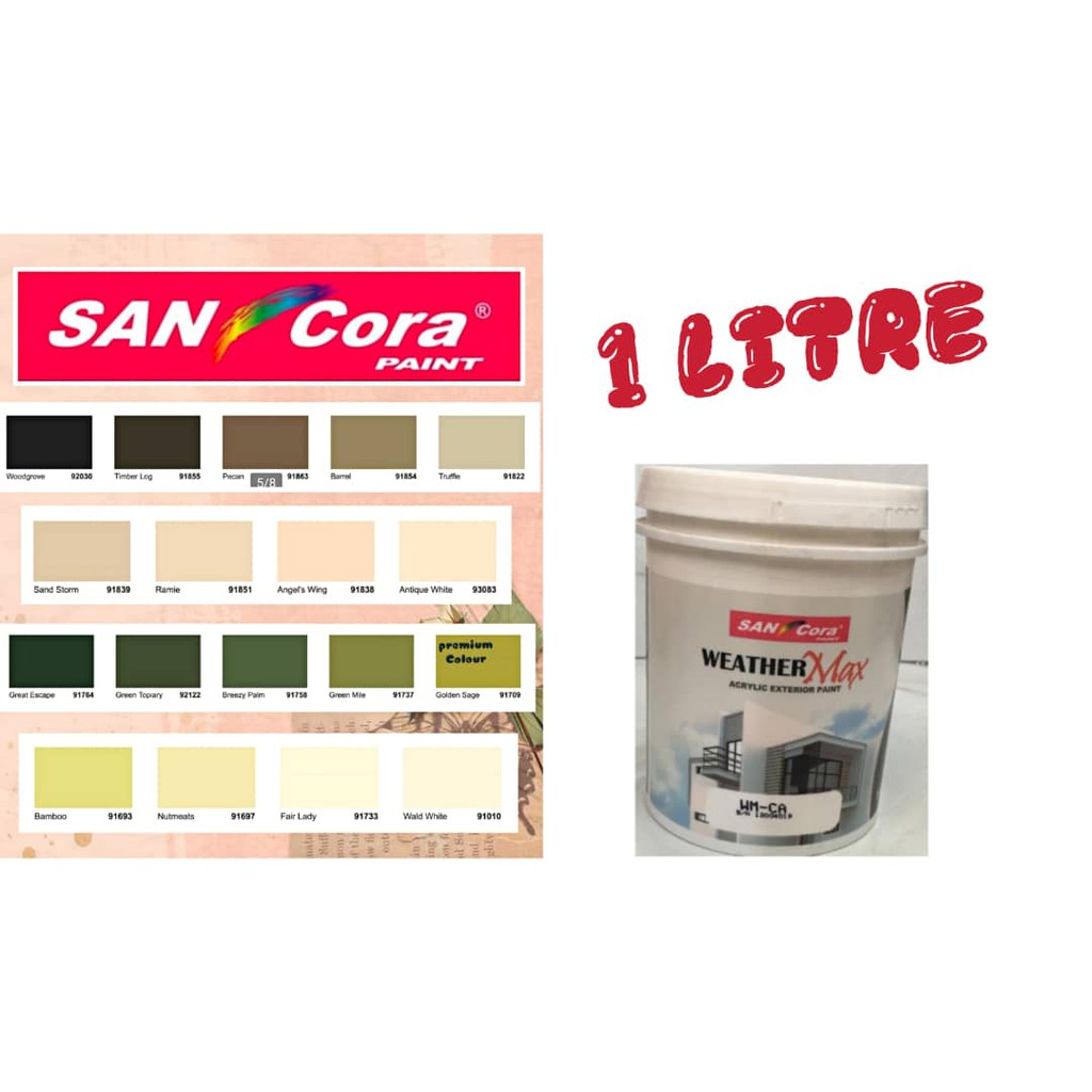1LITER SANCORA Weather Max Weatherproof Exterior Wall Paints Finish ...