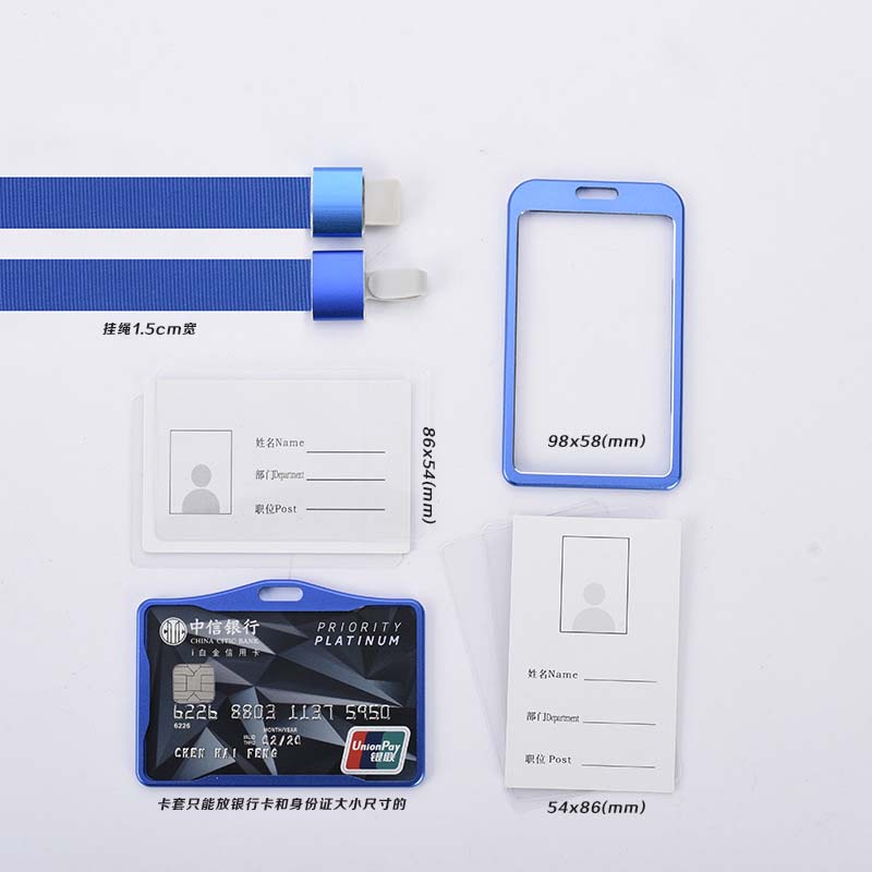 Aluminum alloy ID card holder work certificate holder With Lanyard ...