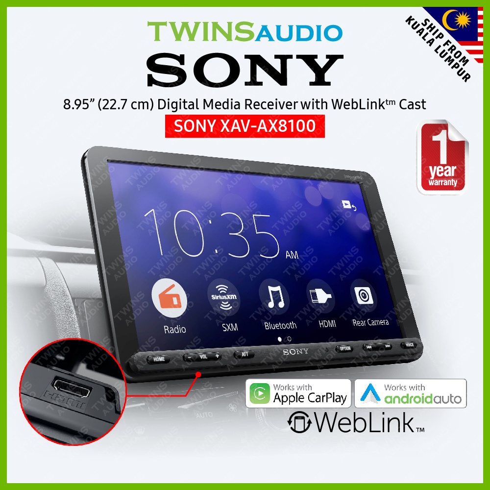 SONY Car Player 8.95" (22.7CM) – Sony's XAV-AX8000 / Sony's XAV ...