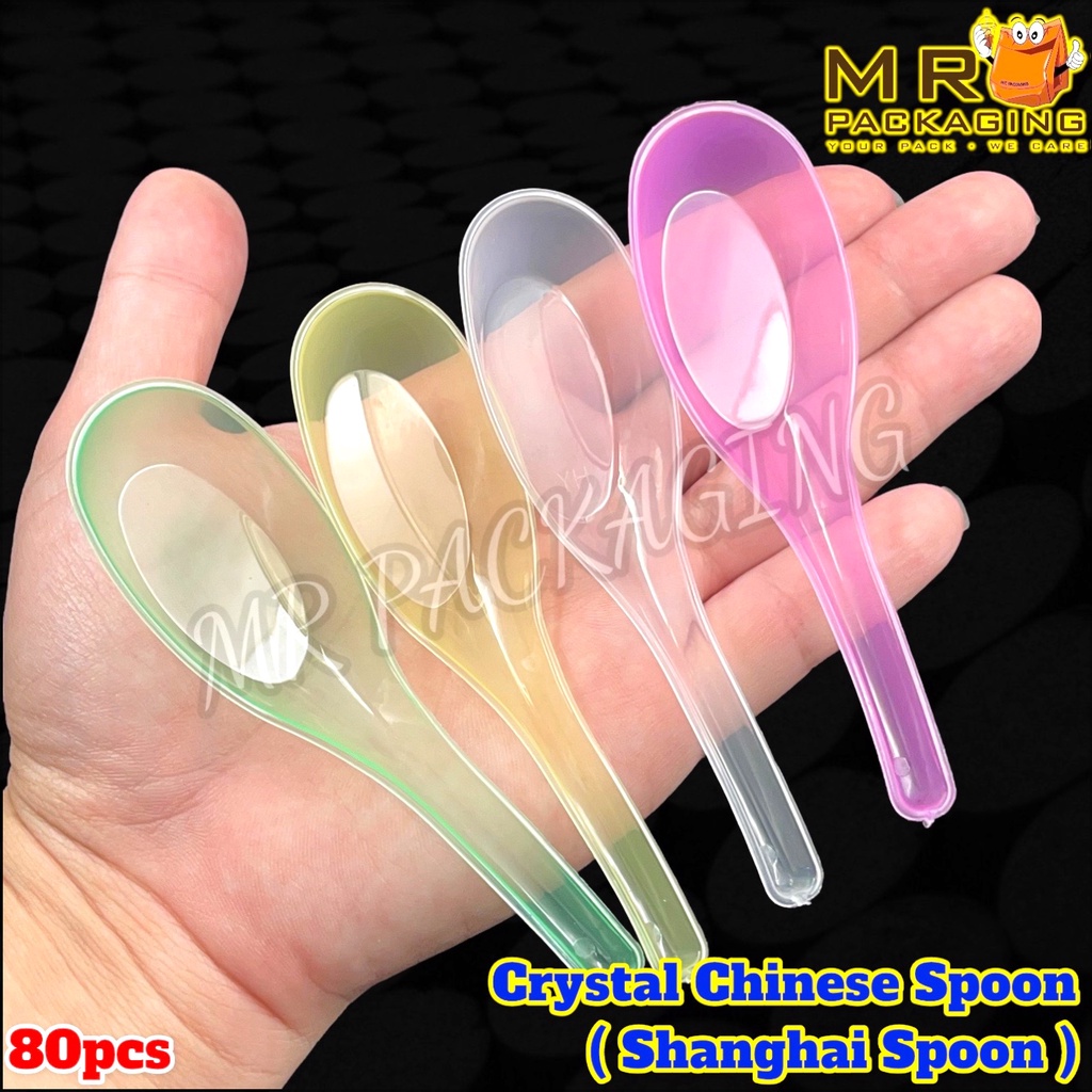 Crystal Chinese Spoon Green Purple Yellow Clear [ 80pcs± ] Shanghai ...