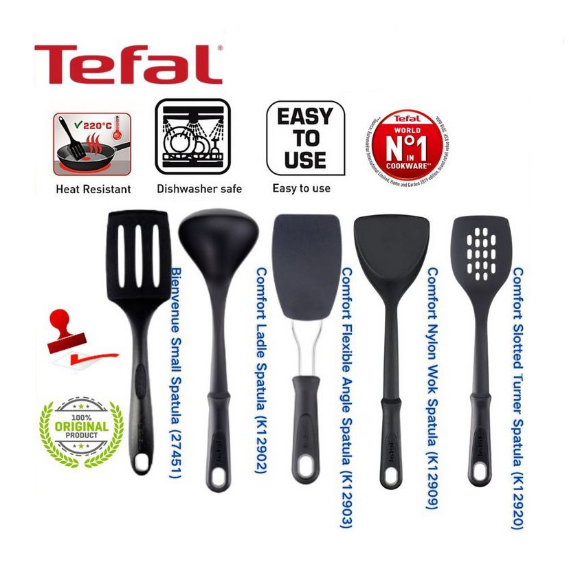 Tefal 27451 Bienvenue Spatula Comfort Slotted Turner/Flexible Angle ...