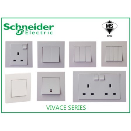 Schneider Vivace Switches Socket White 13A / 1G / 2G / 3G / 4G / Heater ...