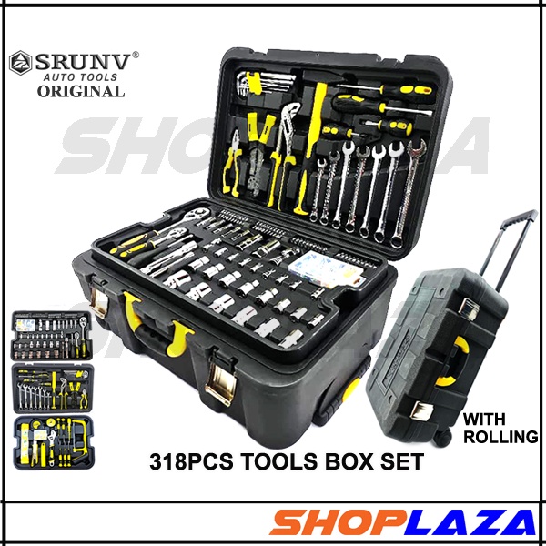 SRUNV 318pcs Tools Set Rolling Tool Box Spanner Socket Tools Set Kit ...