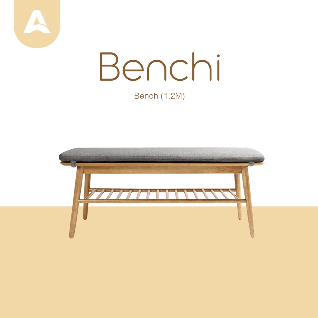 Arturo - Benchi Solid Wood Bench (1.2M) | Shopee Malaysia