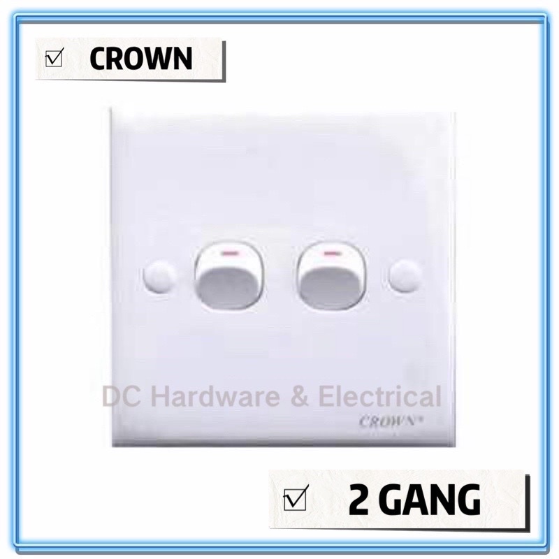 CROWN 2 Gang 1 Way Flush Switch (CA103FN) | Shopee Malaysia